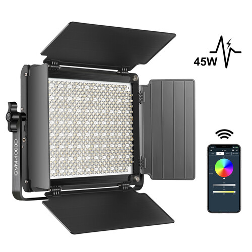GVM 1000D RGB LED Studio Video Light Bi-Color Soft Light Panel - Dubai, UAE