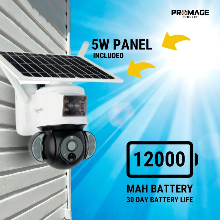 PROMAGE SOLAR POWERED PTZ CAMERA PC-S303-4GFA-G (Grey) - Awpro.tv